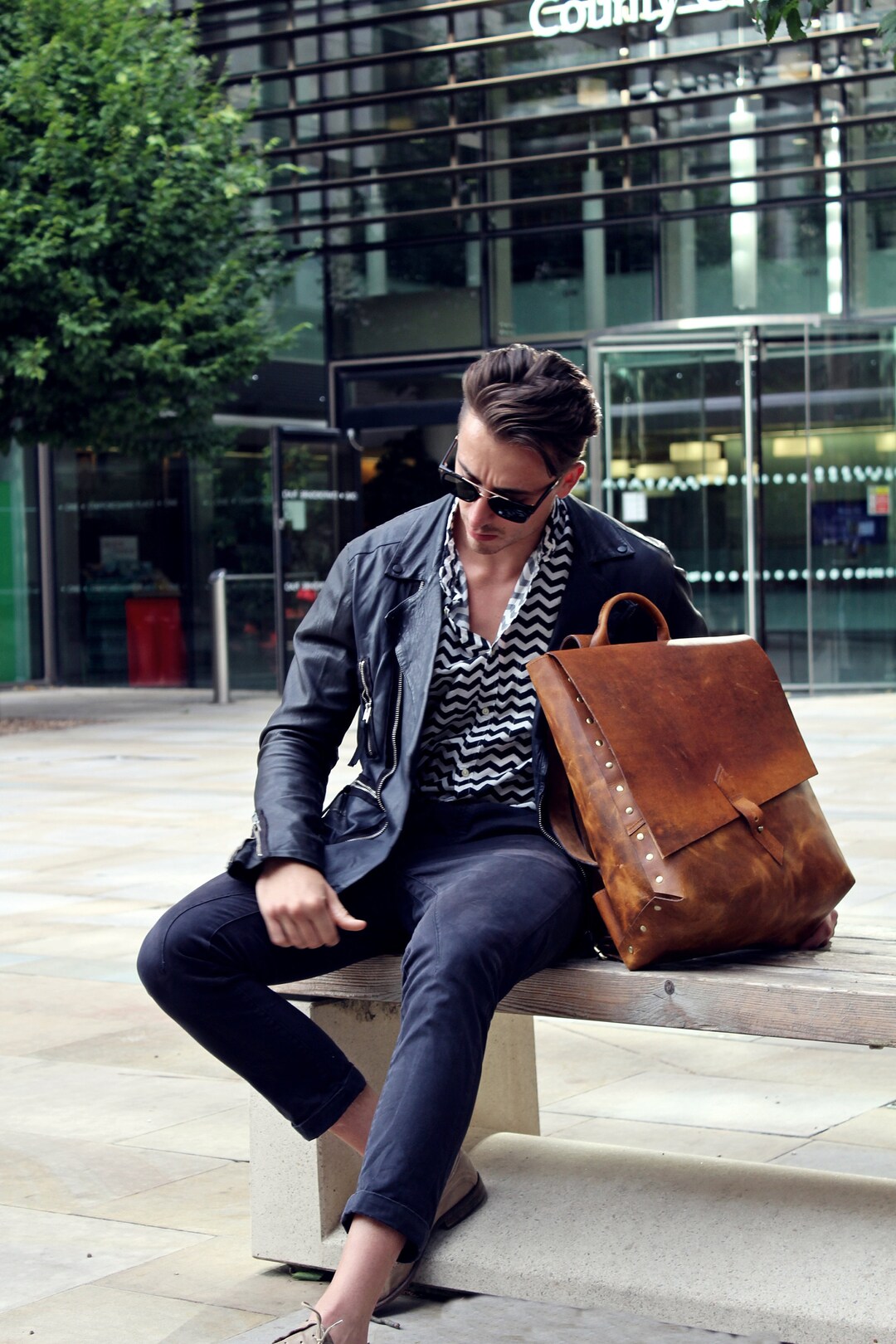 Personalised Men Handmade Genuine Leather Backpack Laptop Shoulder ...