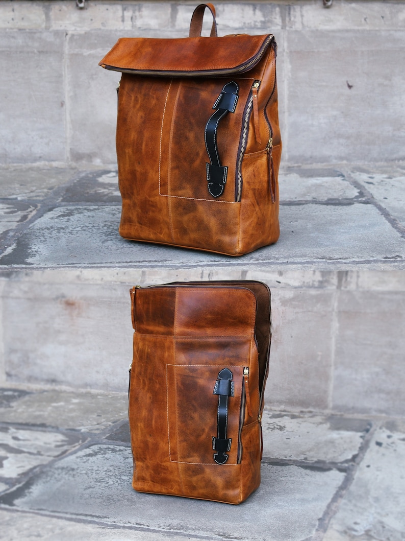 Personalised Mens Handmade Real Leather Backpack Rucksack - Etsy