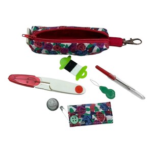 Liberty Fabric Mini Sewing Kit, Travel Mending Case, Floral Needle Case ...