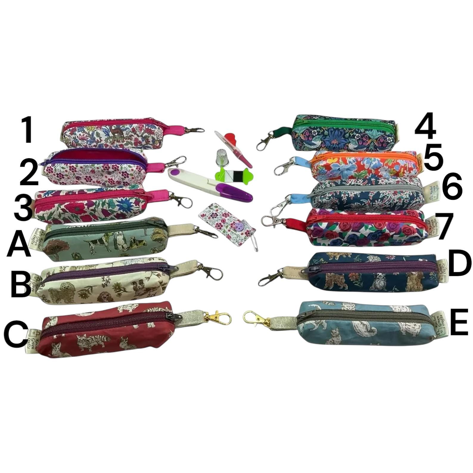 Liberty Fabric Mini Sewing Kit, Travel Mending Case, Floral Needle Case ...