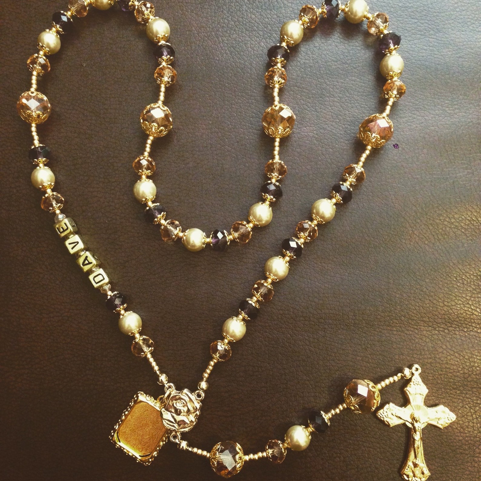 Personalized Gold Rosary With Name - Etsy
