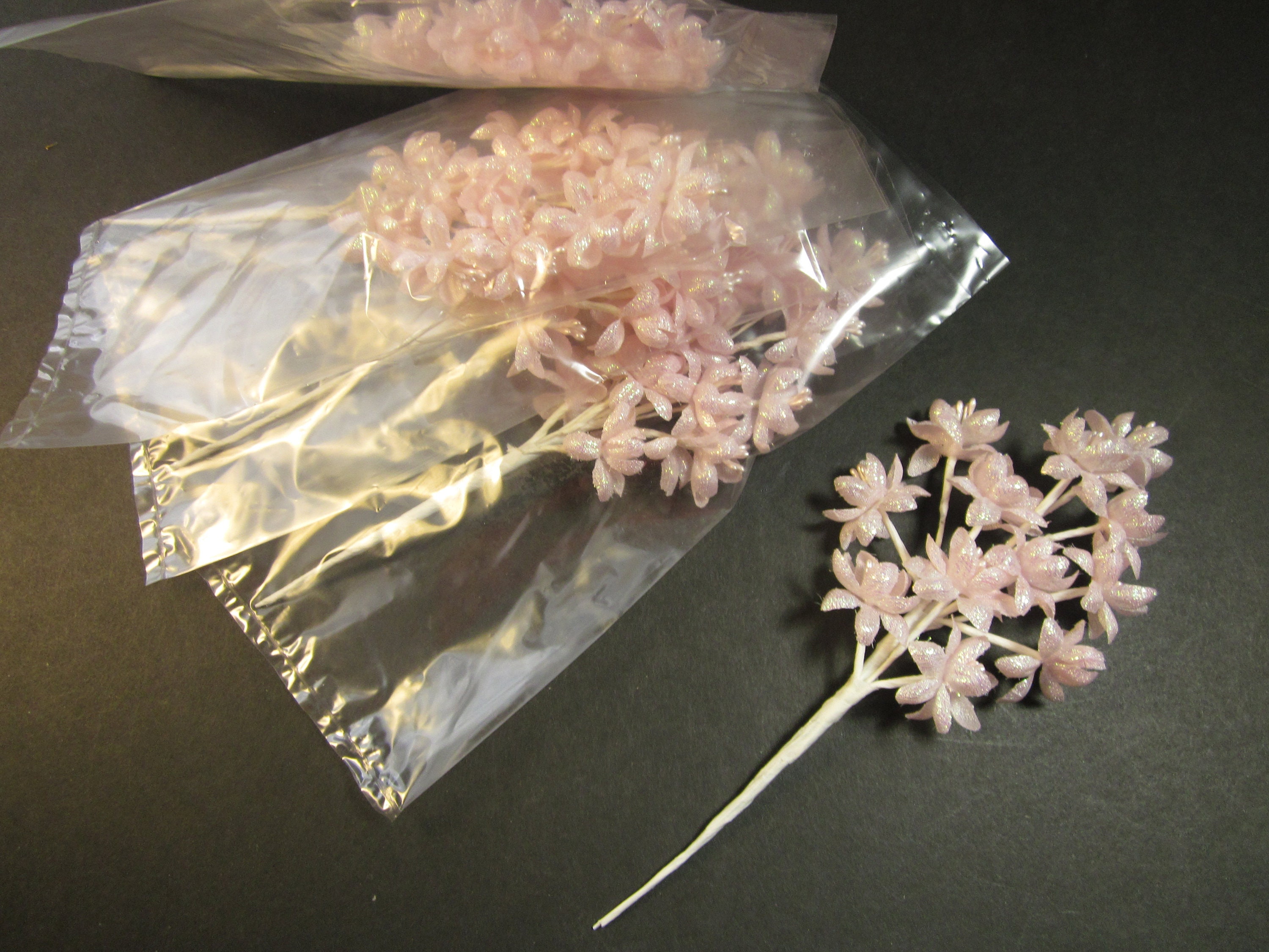 6 Packs Pink Iridescent Flower Spray on Wire for Wedding | Etsy