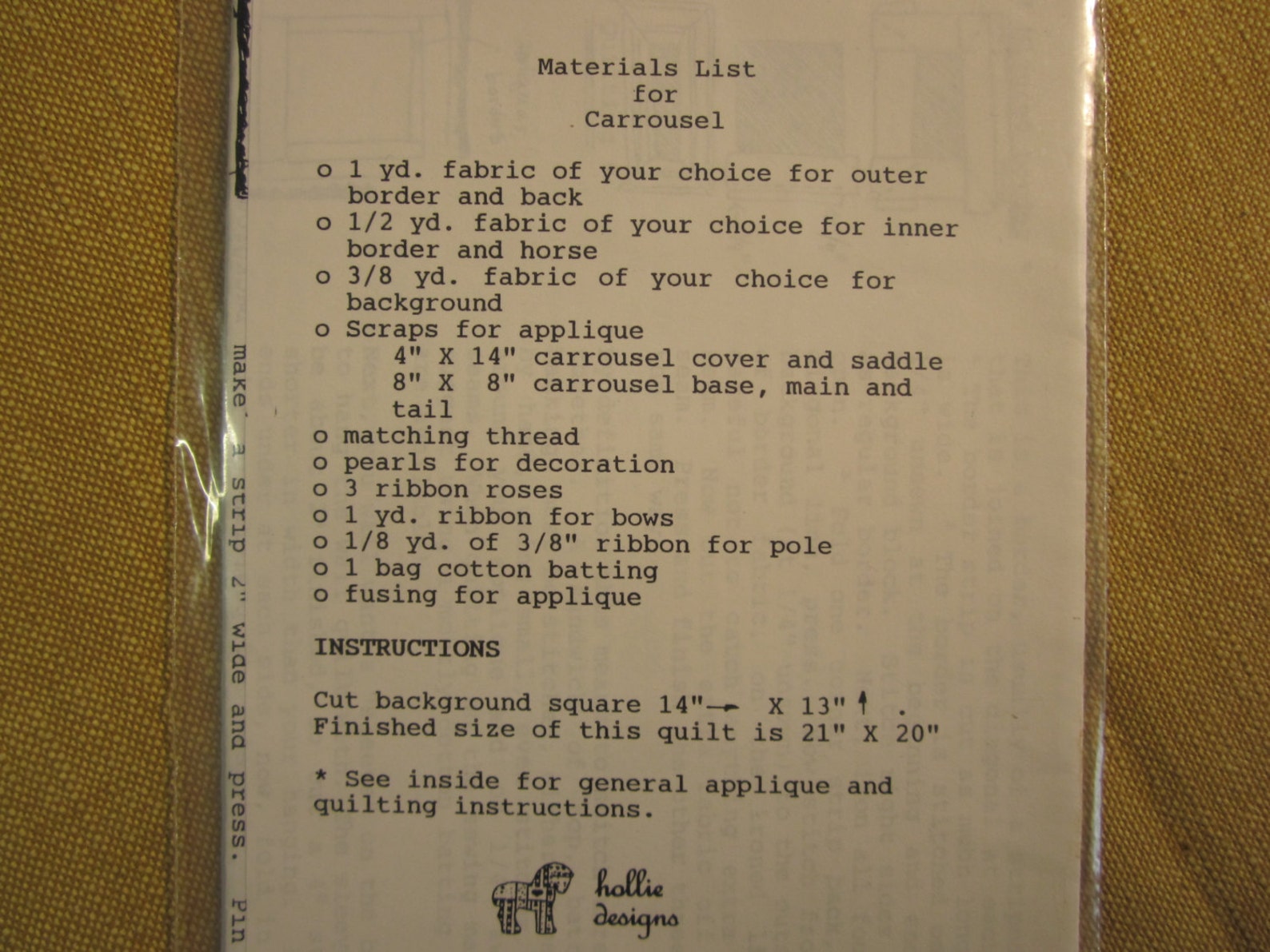 Carousel Horse Applique & Quilt Patternpillowwall Hanging - Etsy