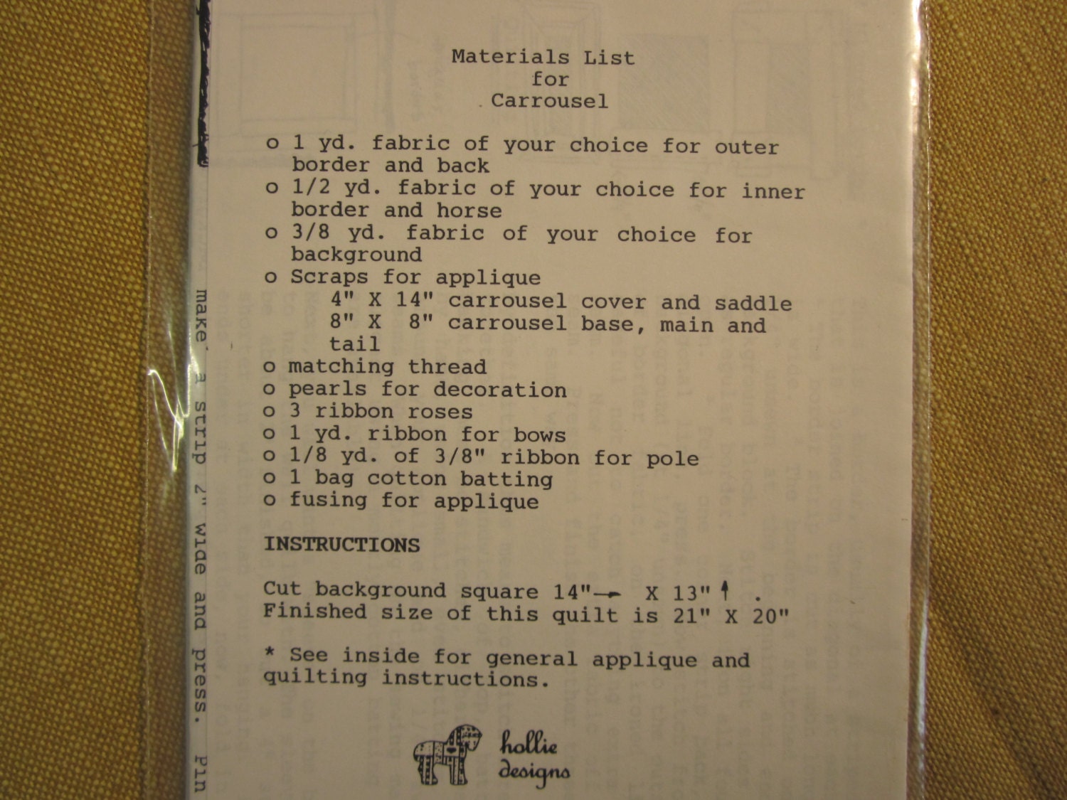 Carousel Horse Applique & Quilt Patternpillowwall Hanging - Etsy