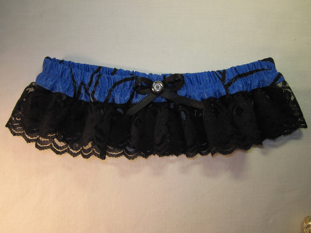 Royal Blue and Black Satin and Lace, Handmade, Wedding, Bridal, Prom ...