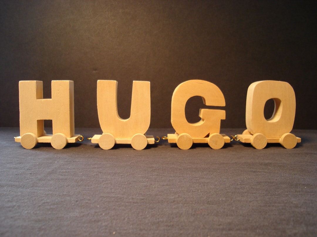 HUGO Wood Letter Name Train, 2"x3", Unfinished for Painting, Kids Craft ...