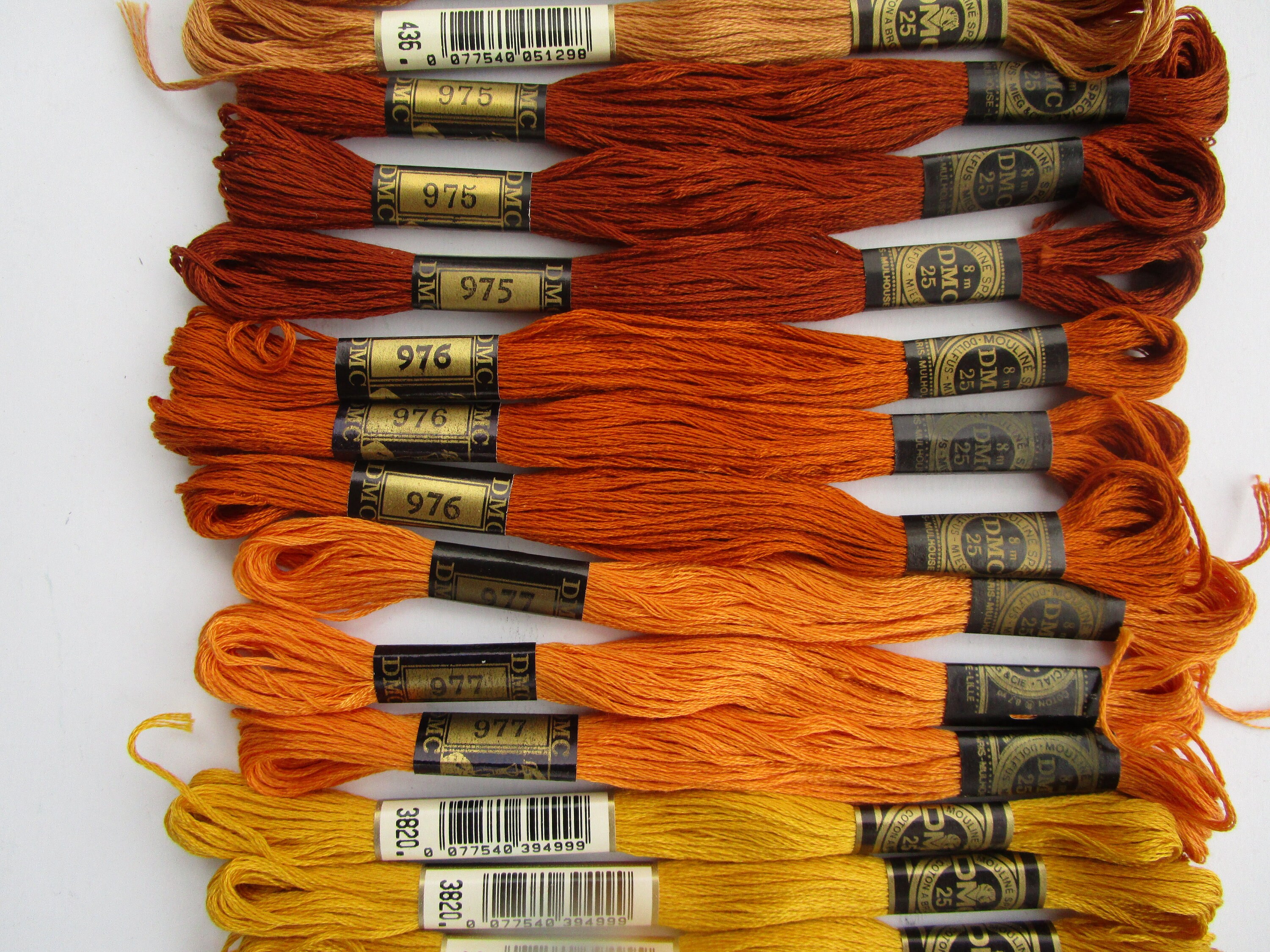 10 shades rust brick tan brown ochre cream gold 30 skeins DMC | Etsy