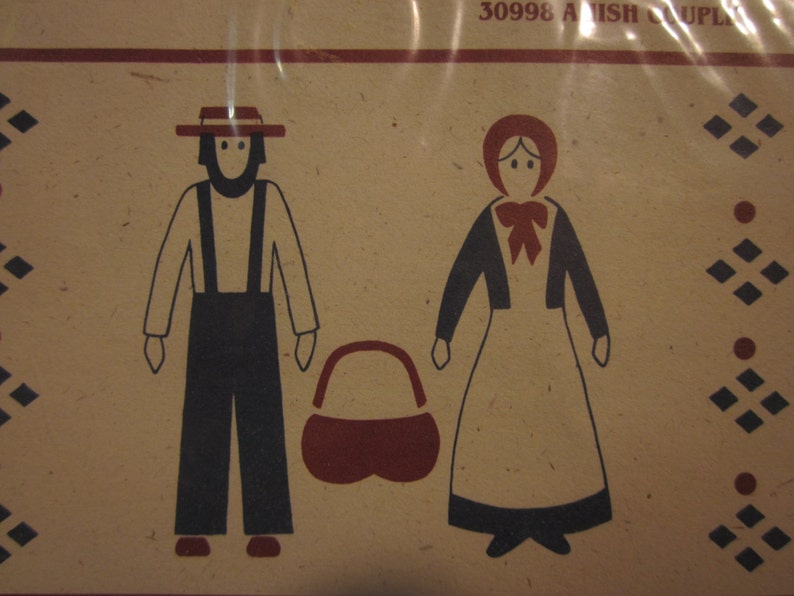 Country Stencils 3 Sets Amish Couplecontemporary Alphabet | Etsy