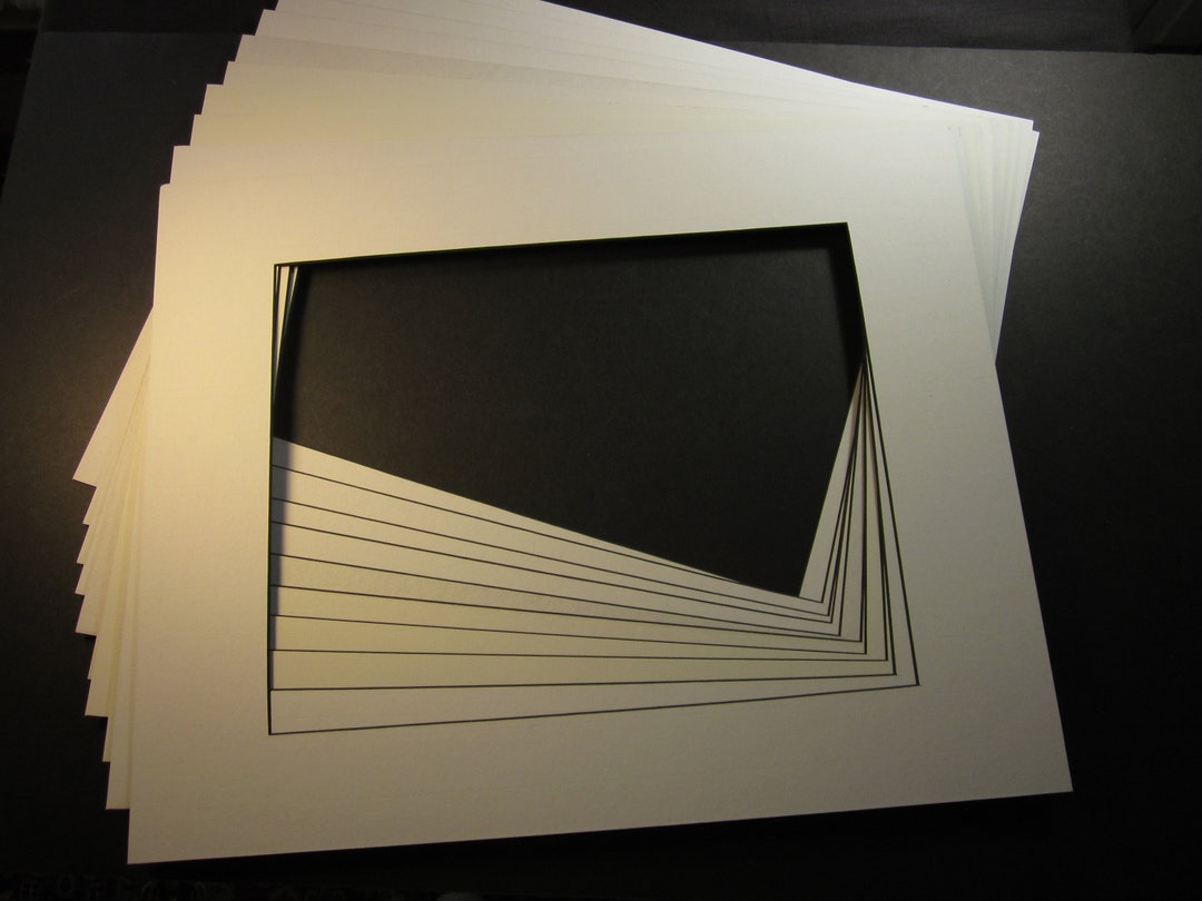 10 Various Shades of White 11 X 14 Black Core Mat Boards,professional ...