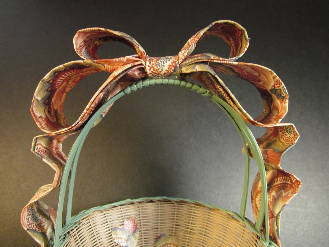 6 X 9 Reed Basket With Handmade Stiffy Fabric Bow - Etsy New Zealand