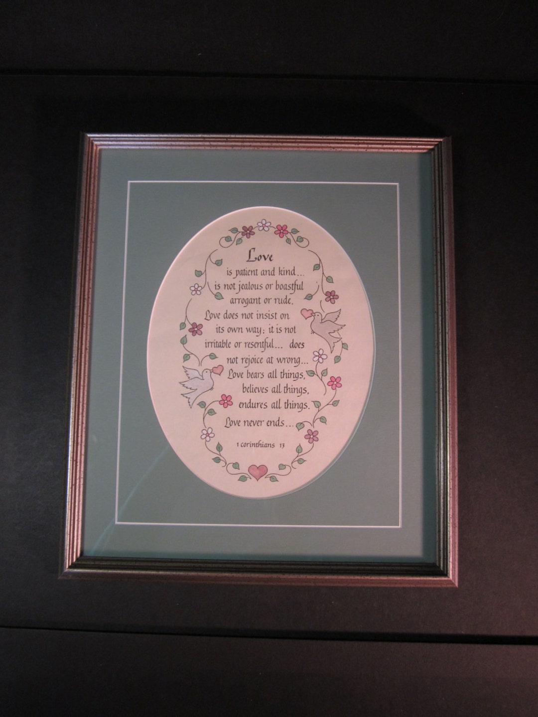 Handpainted and Custom Framed Love Poem on Parchment Paper,11"x13" Acid ...