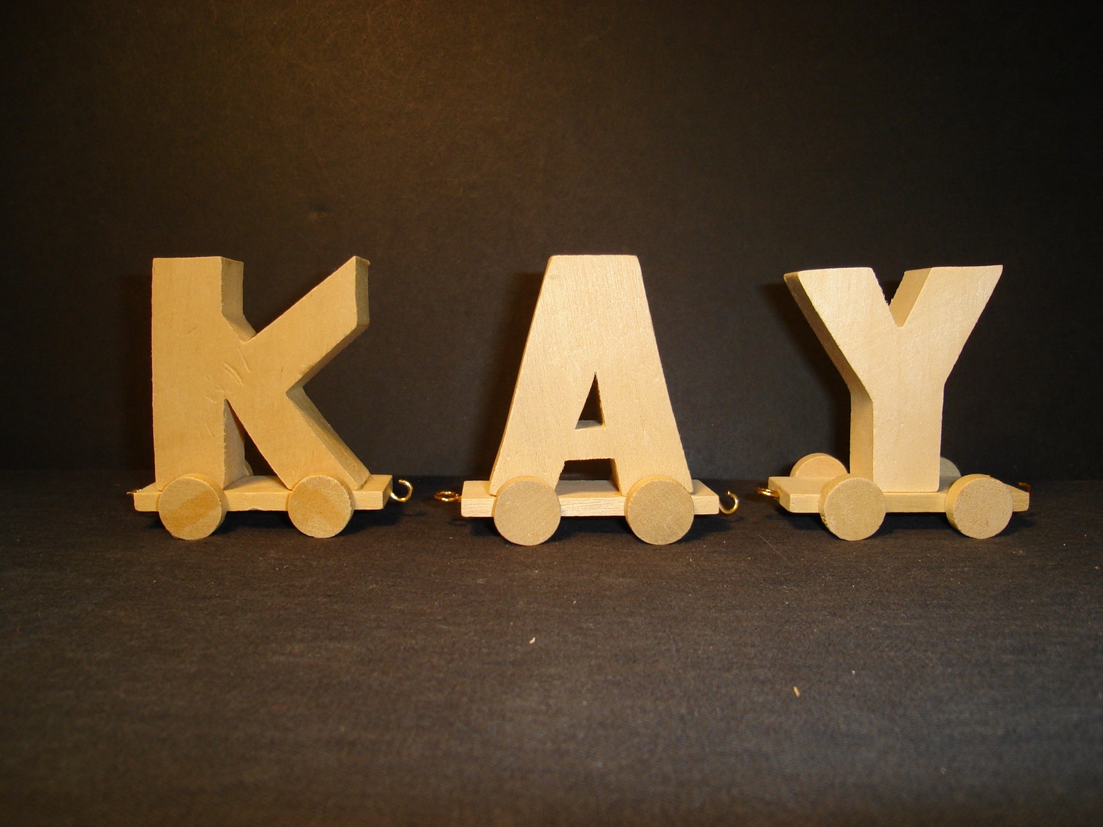 KAY Wood Letter Name Train 2x3 Unfinished for - Etsy