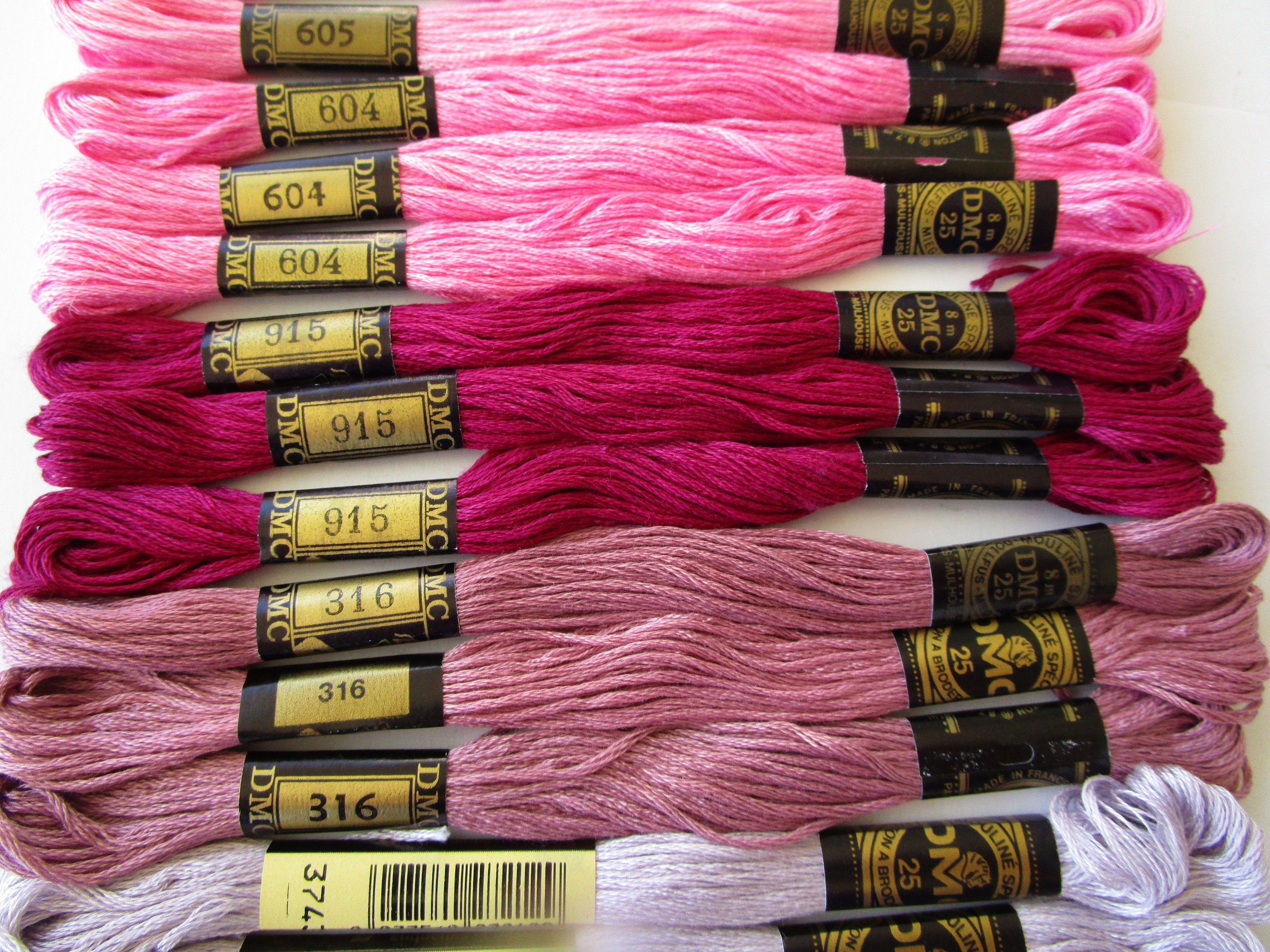 10 Colors Hot Pink Plum Dusty Burgundy Rose Mauve Taupe DMC - Etsy