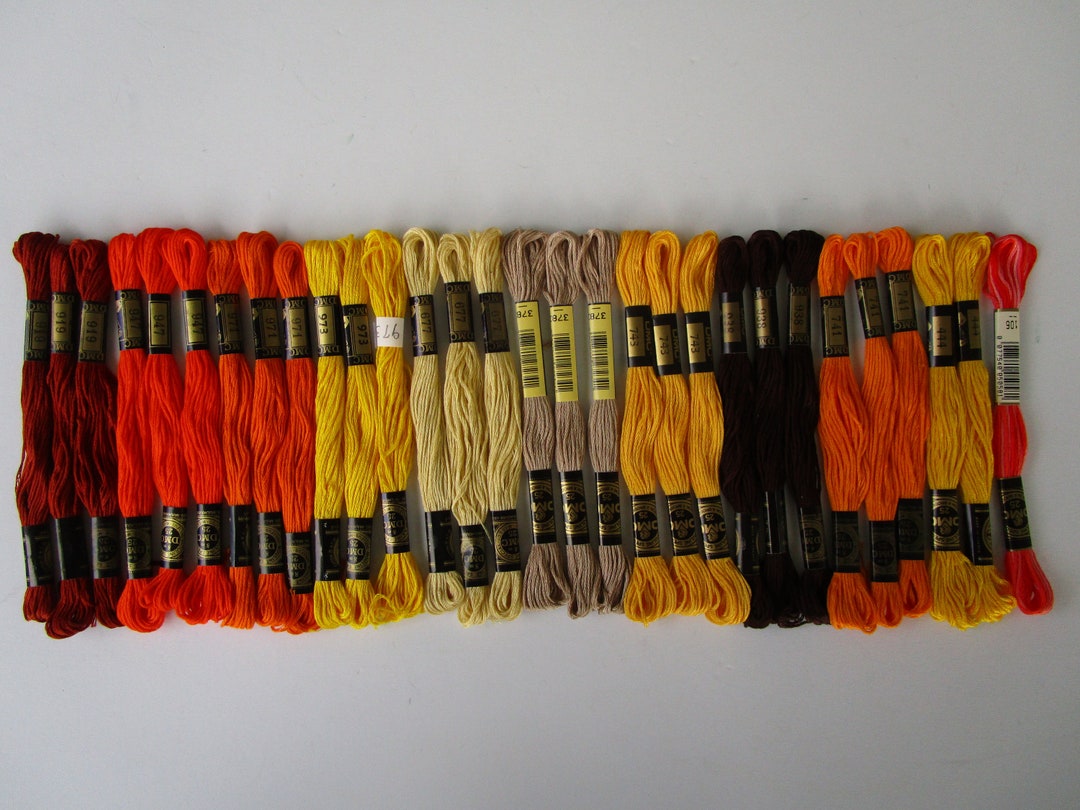 11 Colors Rust Orange Yellow Straw Maize Brown Variegated Red, DMC ...