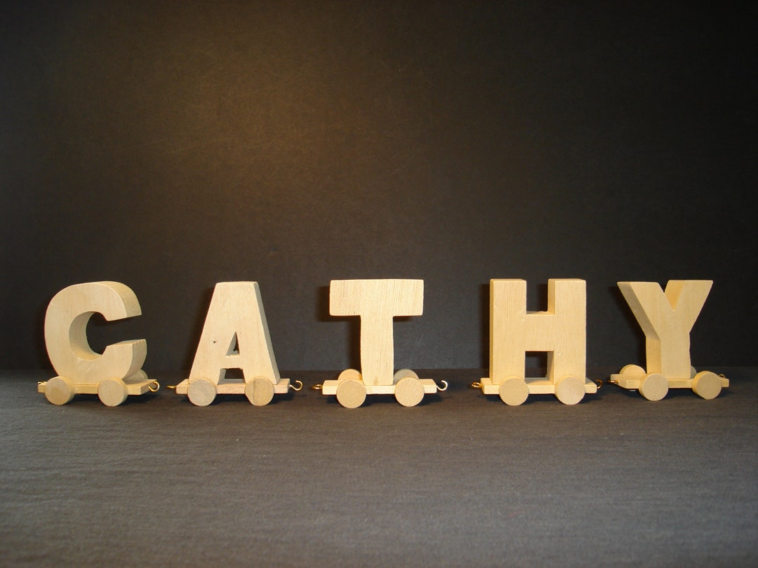 CATHY Wood Letter Name Train, 2"x3", Unfinished for Painting,kids Craft ...