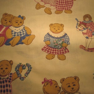 Springmaid Cozy Cafe,vintage Fabric, off White With Teddy Bears in Pink ...