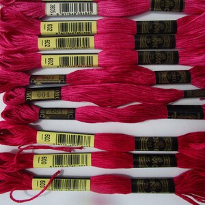 10 Shades Hot Pink Magenta Berry Orchid Burgundy Cross Stitch Thread,30 ...
