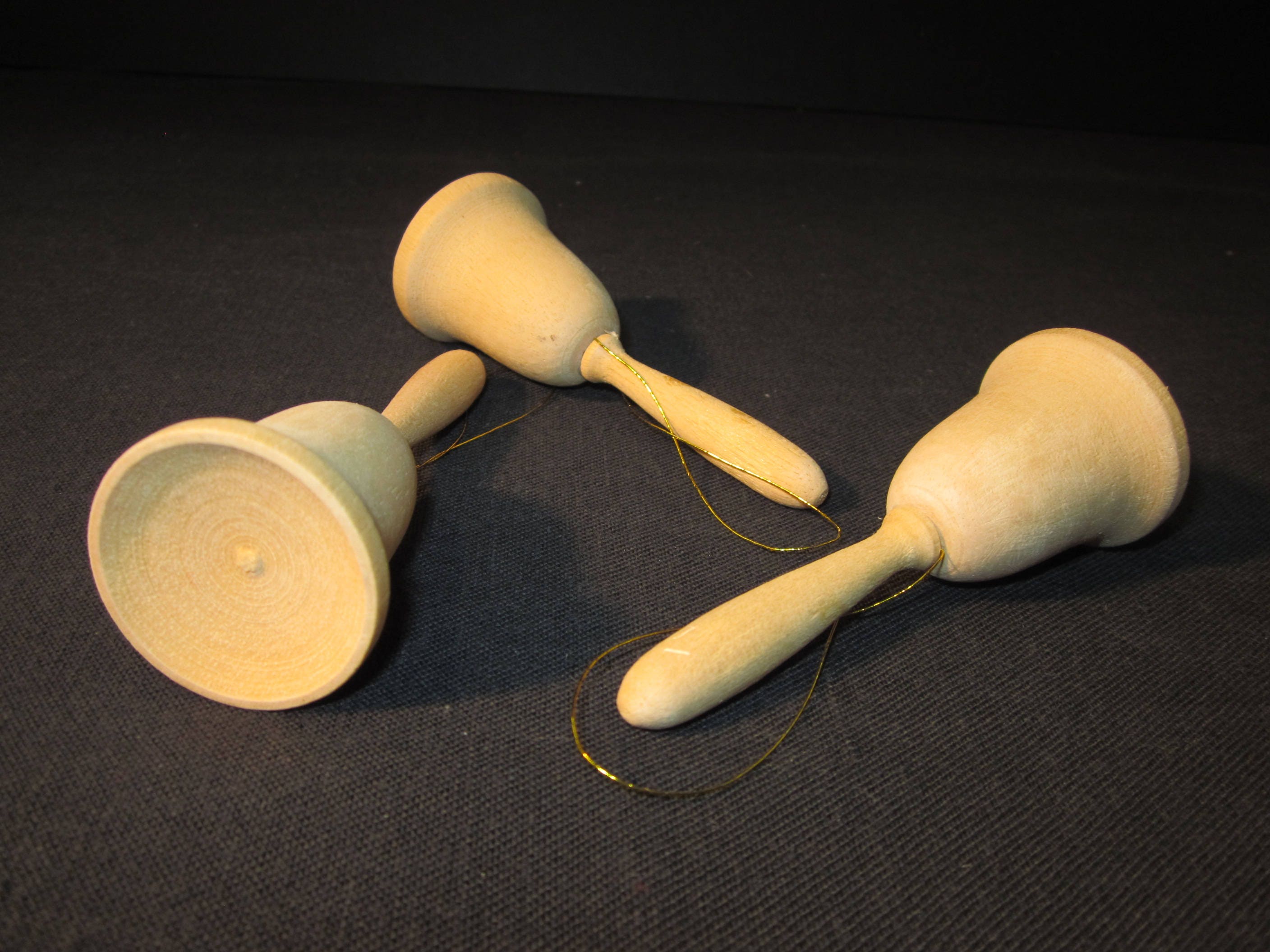 3 Unpainted Wood Bell Ornaments 3.5 for Painting - Etsy