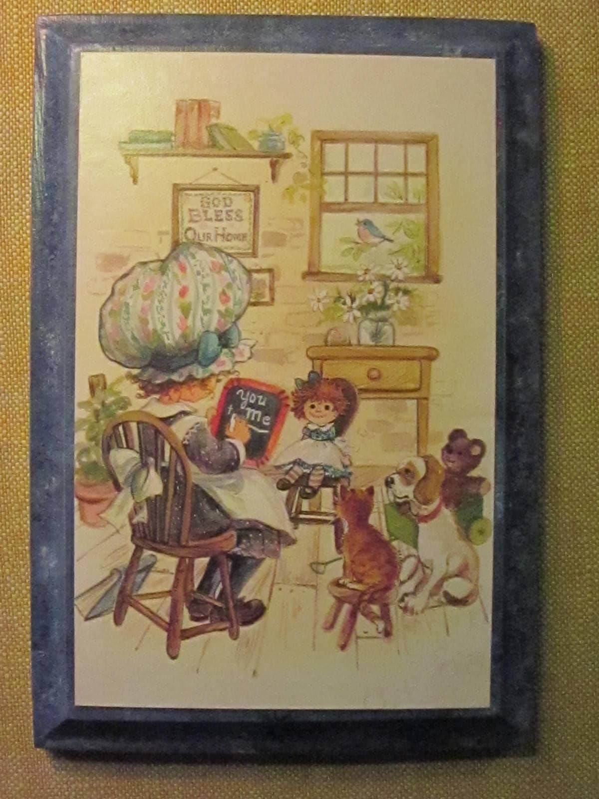 2 handmade decoupage plaques on marbleized wood with child | Etsy