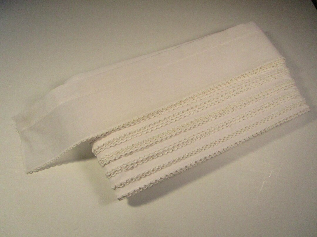 20 Yds 17" Total White Fabric Casing Trim, 3 1/4" Wide, Scalloped Edge ...