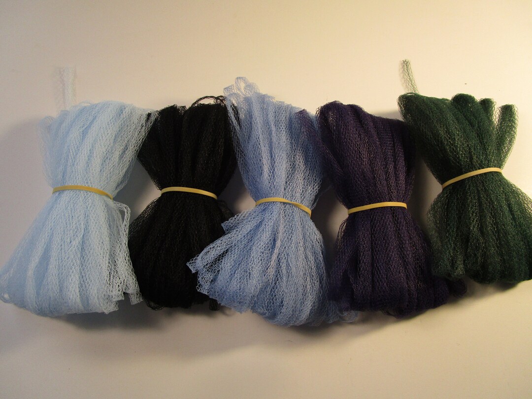 120 Yds. of 5 Colors 1" Netting Strips for Crafts, Black, Blue, Green ...