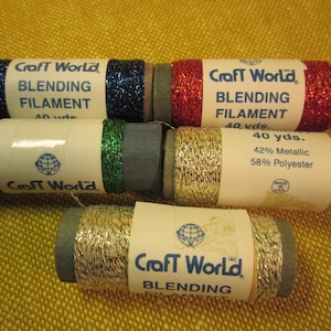 5 Small Spools Craft World Blending Filament, Metallic Thread for ...