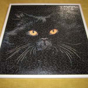21 X 21 Black Cat Face Puzzle, Mounted on Foam Board , Custom Framed ...
