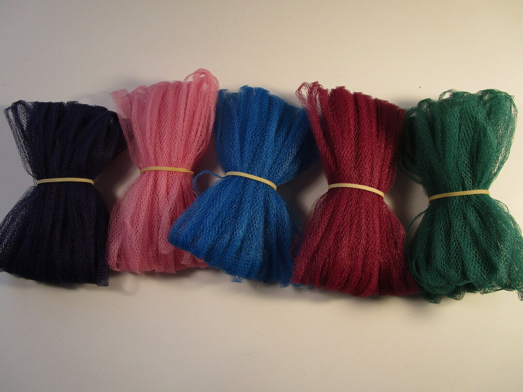 120 Yds. of 5 Colors 1 Netting Strips for Craft Projects, Pink, Wine ...