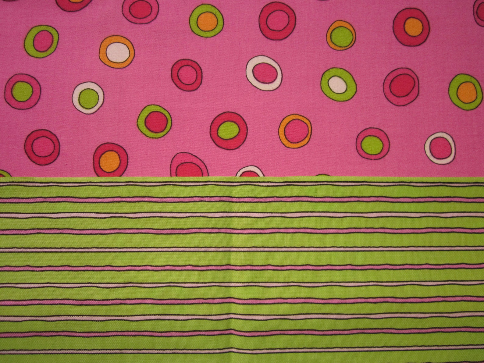 2 Fabrics One Price, Abstract Circle Design,hot Pink,lime Sherbet ...
