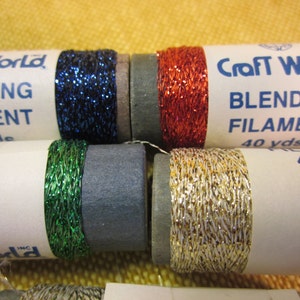 5 Small Spools Craft World Blending Filament, Metallic Thread for ...