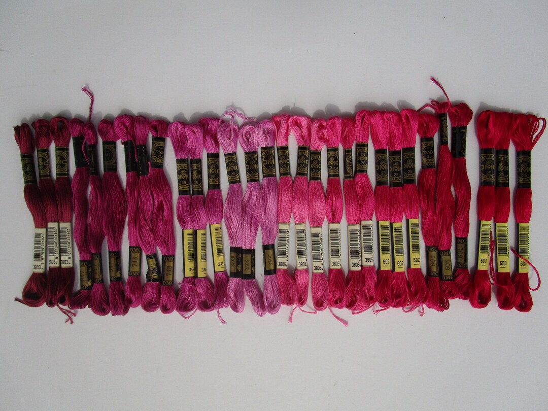 10 Shades Hot Pink Magenta Berry Orchid Burgundy Cross Stitch Thread,30 ...
