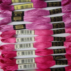 10 Shades Hot Pink Magenta Berry Orchid Burgundy Cross Stitch Thread,30 ...