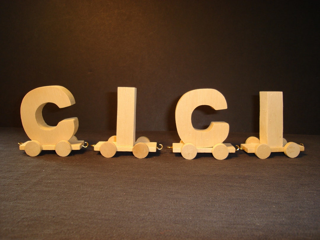 CICI Wood Letter Name Train, 2x3, Unfinished for Painting, Kids Craft ...