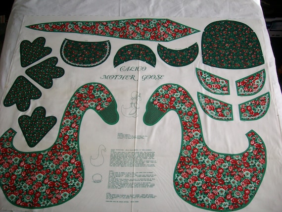 Christmas Calico Mother Goose Springmaid Country Fantasies | Etsy