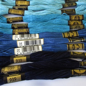 11 Colors Blue Navy Cobalt Aqua Celadon Green Ivory Charcoal Variegated ...