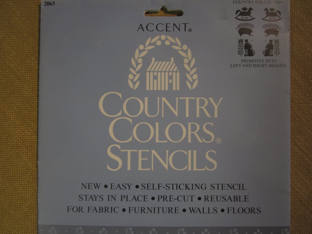 Country Colors Stencils 6" Primitive Pets Collection,rocking Horse,cat ...