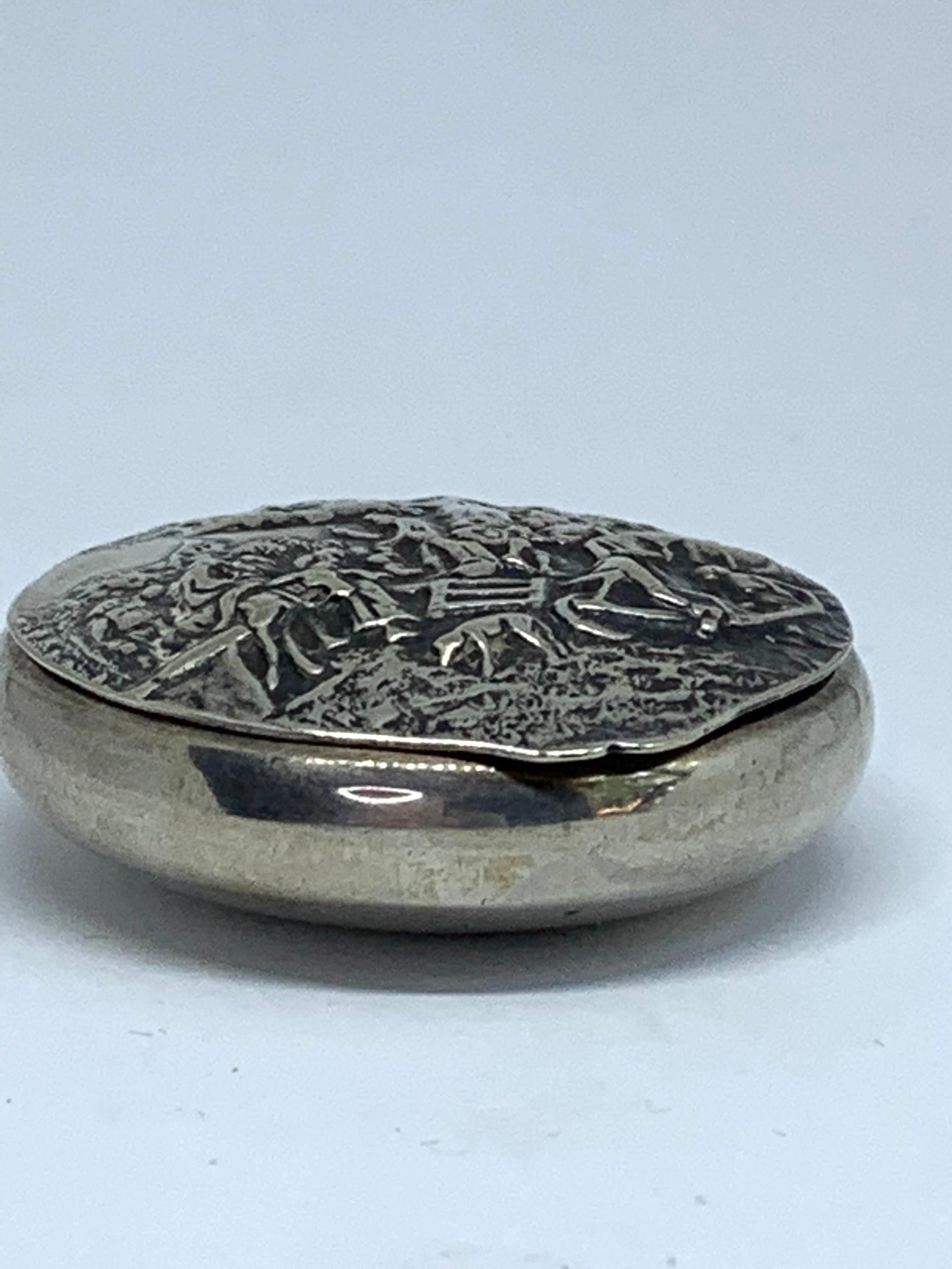 Hans Jensen Denmark Silver Plate Repousse Snuff/pill Box - Etsy