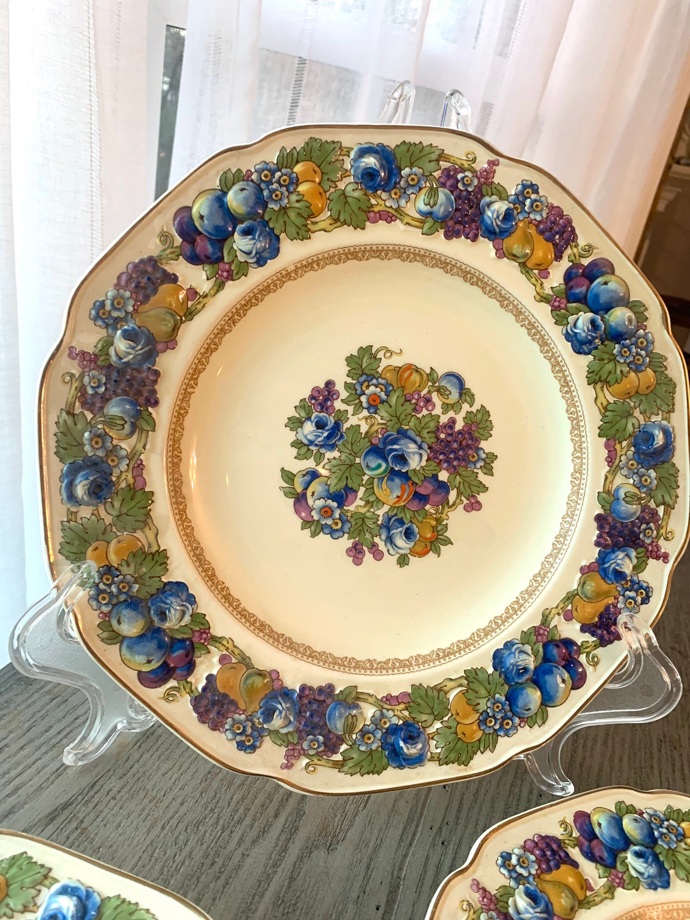 Crown Ducal Florentine Fruits & Flowers Dinner Plates Set of 8 - Etsy