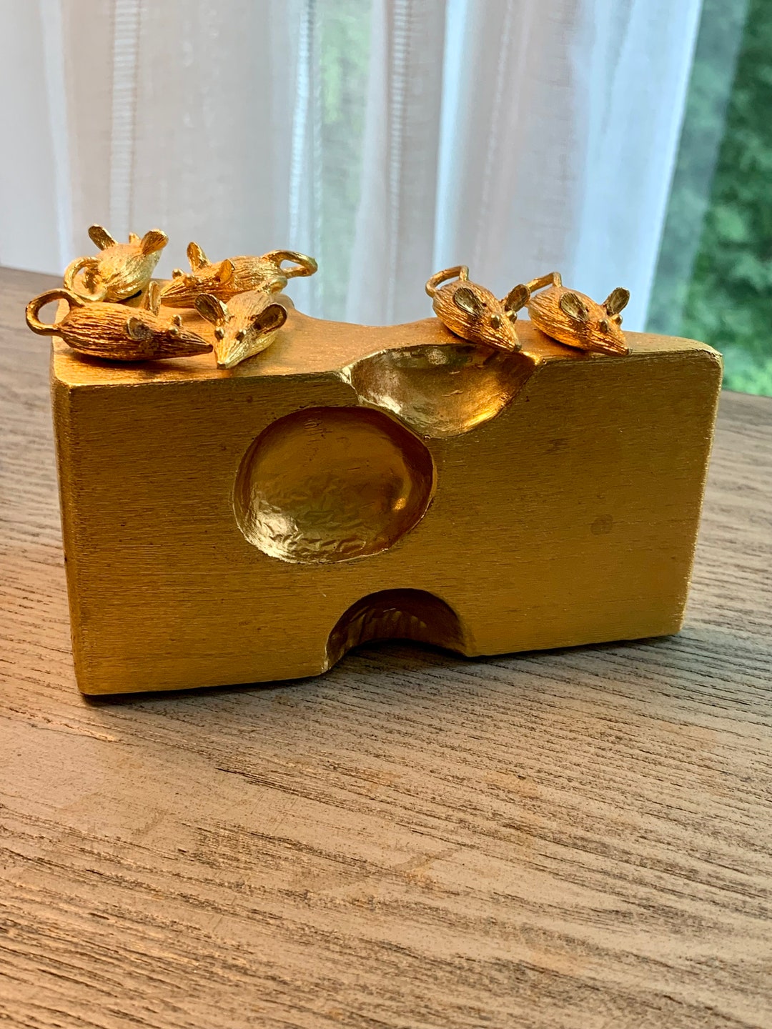 Mid Century Gold Foil Mice on Cheese Serving Picks - Etsy