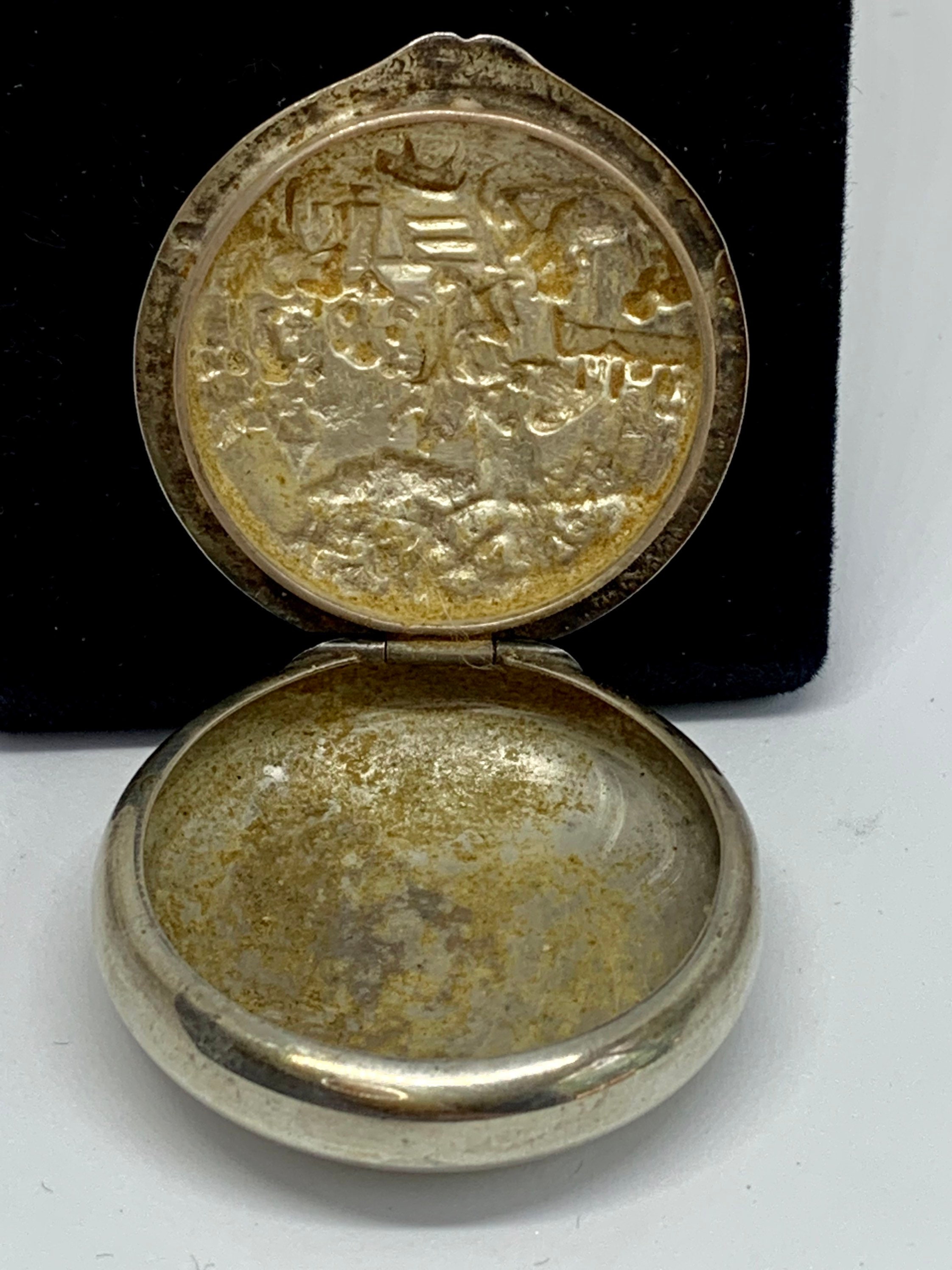 Hans Jensen Denmark Silver Plate Repousse Snuff/pill Box - Etsy