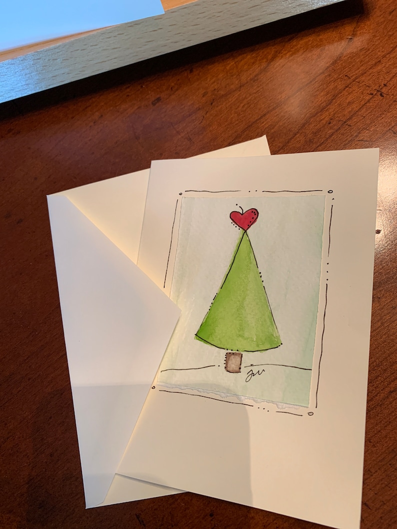 Hand Painted Watercolor Christmas Cards ( Set of 3) - Etsy