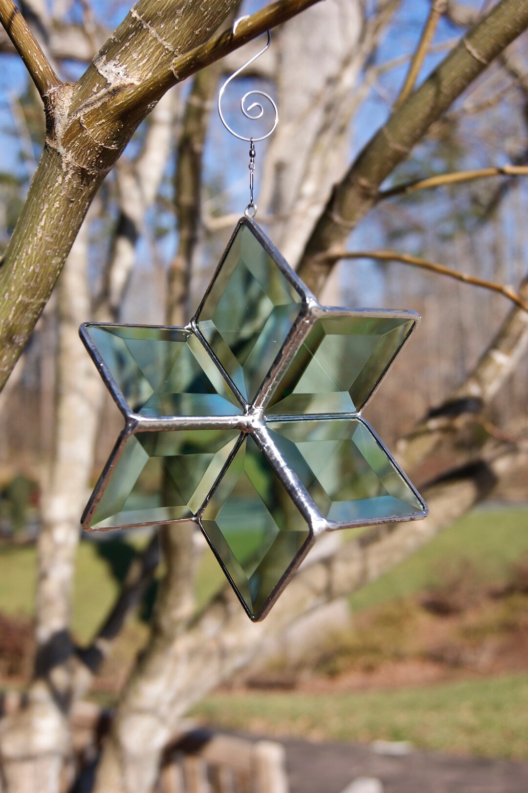 Stained Glass Green Bevel Sun Catcher or Ornament - Etsy