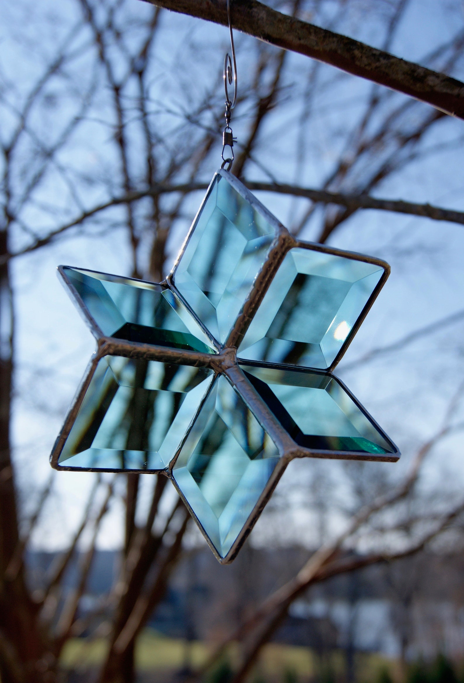 Stained Glass Green Bevel Sun Catcher or Ornament | Etsy