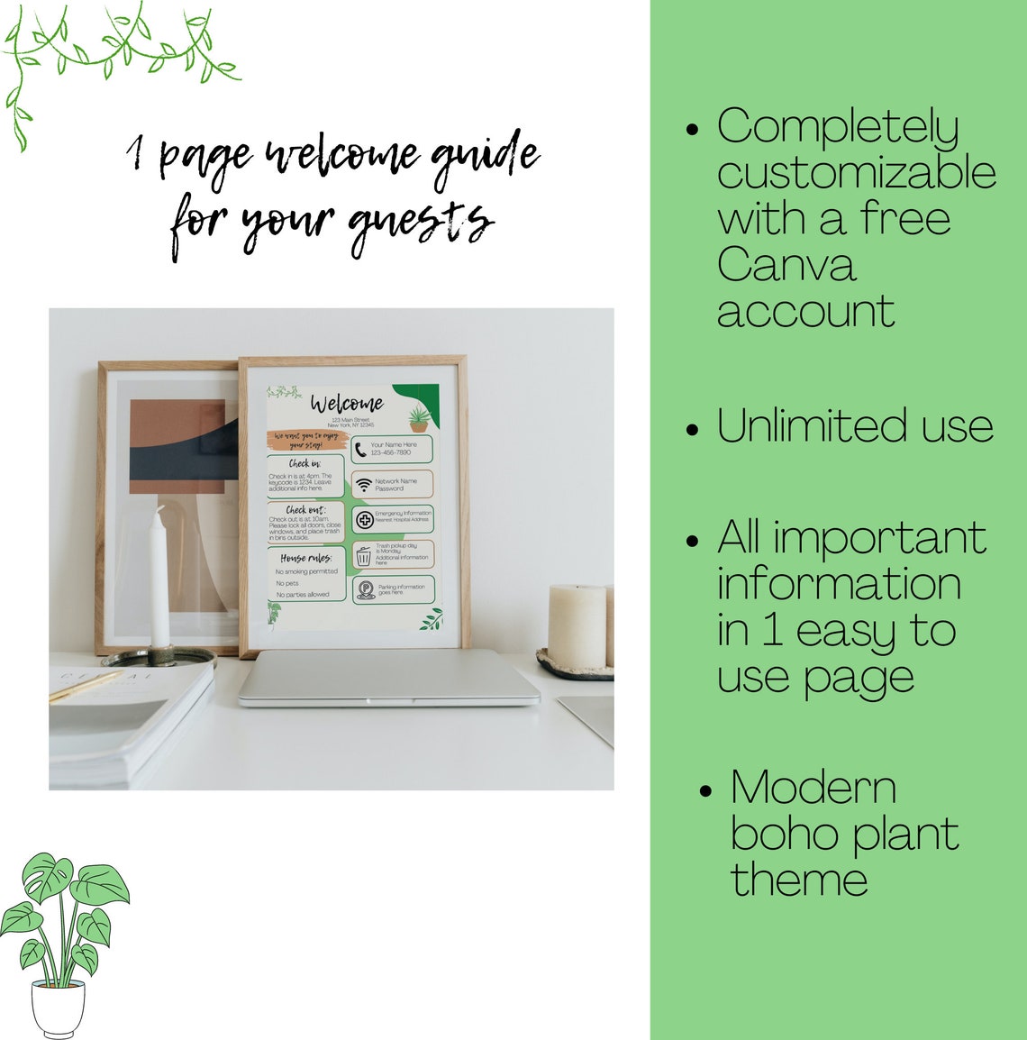 1 Page Welcome Letter for Airbnb or VRBO Hosts and Guests - Editable ...