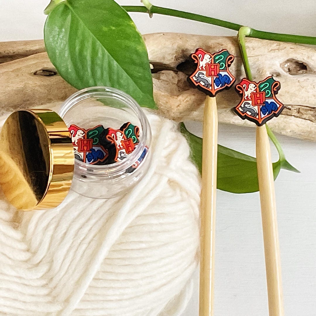 Wizarding School Shield Knitting Needle Point Protectors - Set of 2 - Etsy