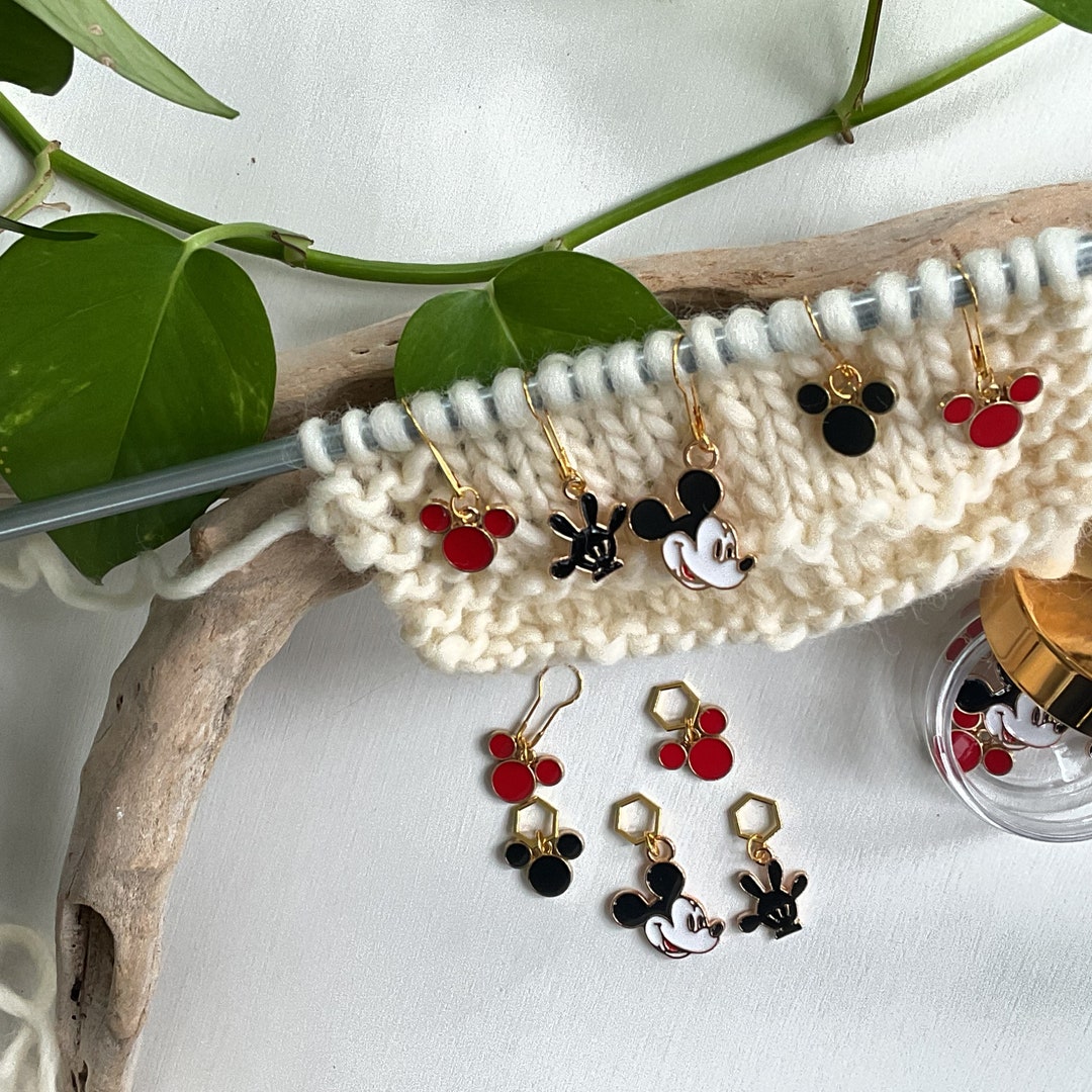 Mickey Mouse Profile Set of 6 KNIT CROCHET Stitch Markers, Progress ...