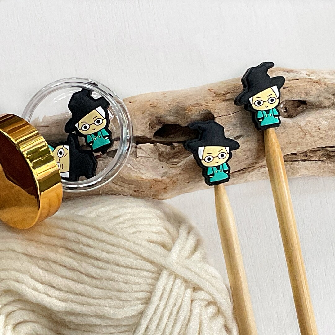 Wizard Knitting Needle Point Protectors, Teacher Stitch Stoppers, Set ...