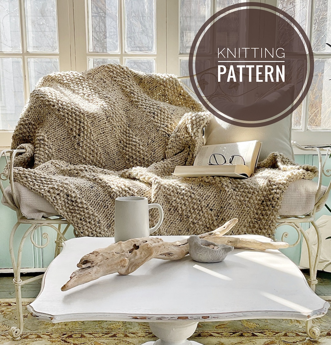 Amalia Throw Knitting Pattern, Easy Chunky Blanket (PDF) - Etsy
