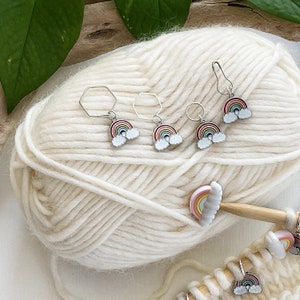 STITCH STOPPERS + MARKERS, Set of 6 Rainbows Clouds Enamel Fixed ...