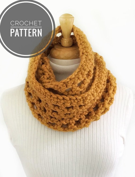 Crochet Pattern-the ATHENA Lace Infinity Scarf-one Hour One | Etsy